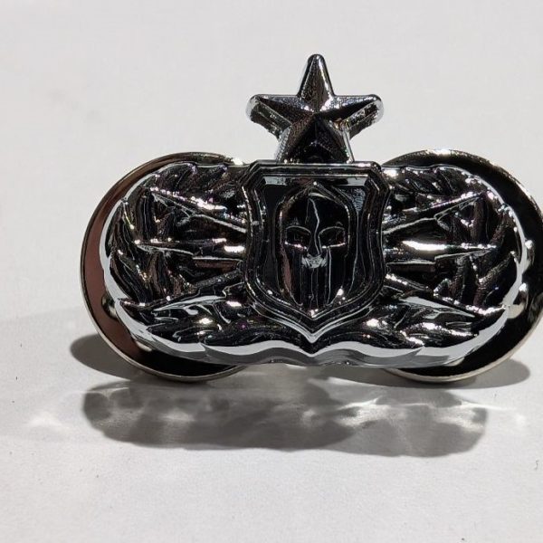 Cyber Defense Badge Senior Mini Pin On Chrome State Guard
